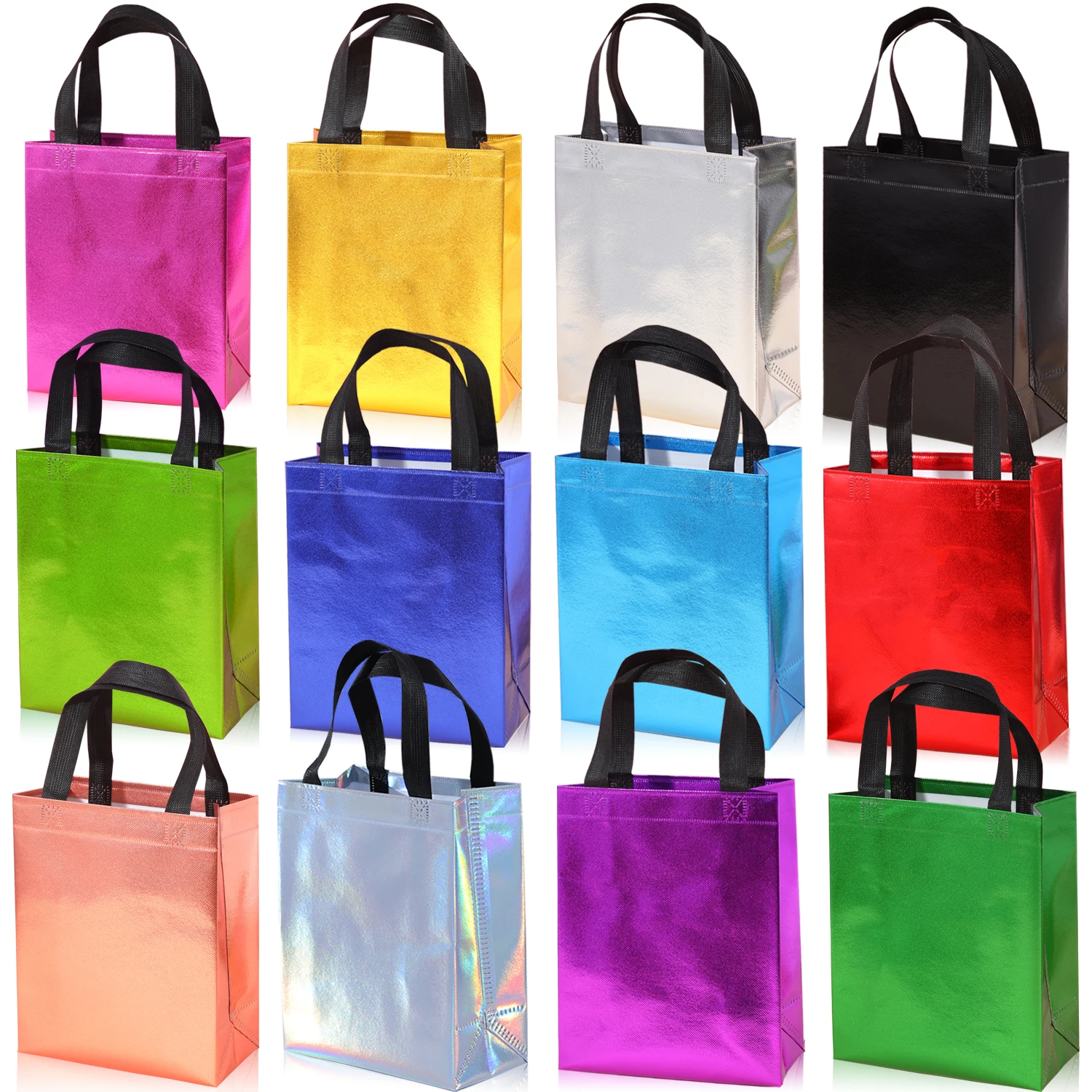 Vibrant-10-Pack-Gradient-Tote-Bags-Laminated-Waterproof-Perfect-for ...