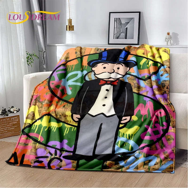 Monopoly Money Cartoon Soft Throw Blanket Warm Cozy Blanket for Picnic ...