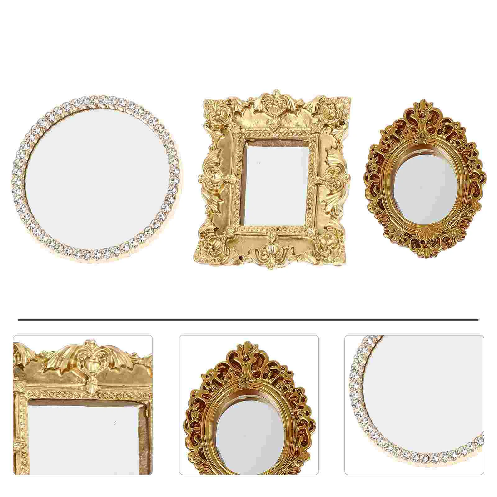3-Pcs-Mini-Classic-Mirror-Prop-Rustic-Home-Decor-Retro-Vintage ...
