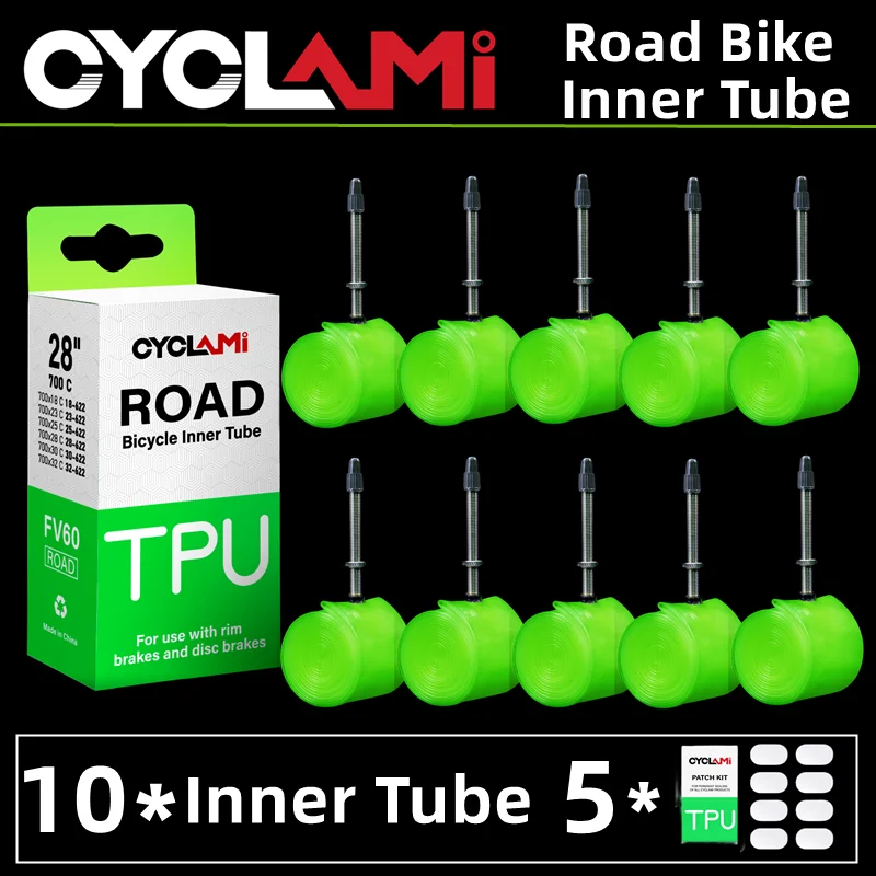 Bicycle Inner Tube UltraLight Road MTB Bike TPU Tire 60mm 700C 18 23 25 28 32C Length French ...