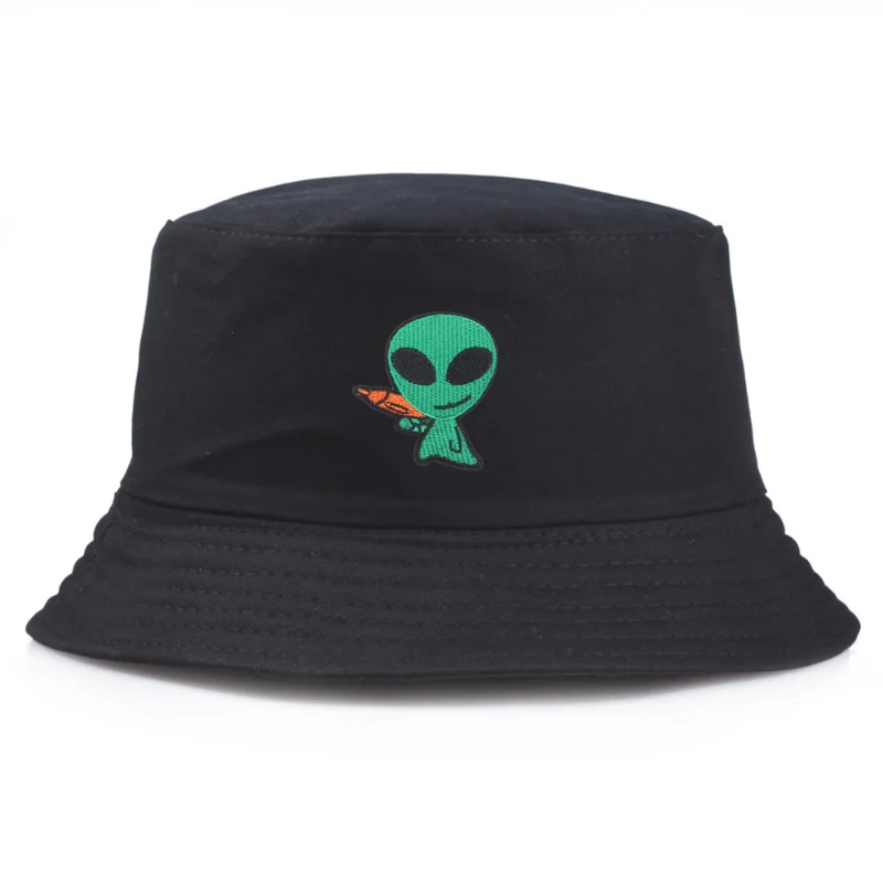 Double Side Funny Hat Alien Bucket Hat Bob Cap Mens Fashion Cotton ...