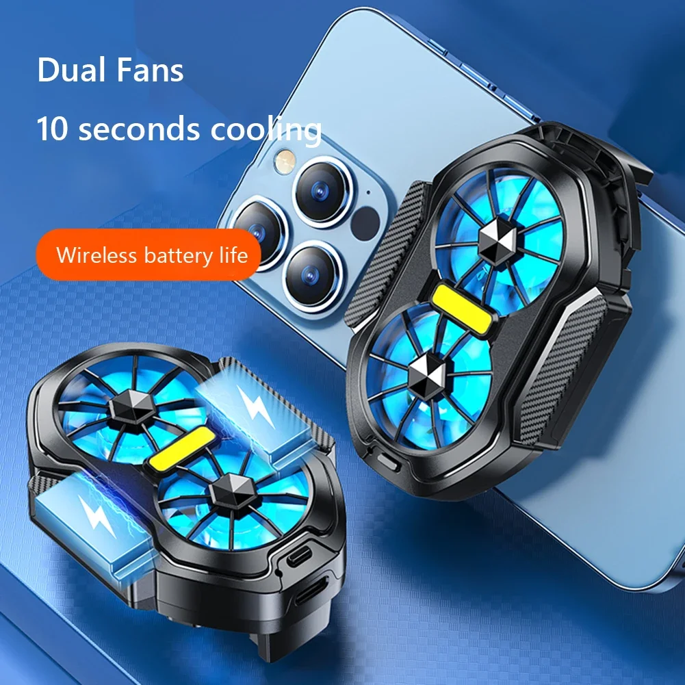 Dual-Fan-Mobile-Phone-Radiator-Plug-in-Rechargeable-Cell-Phone-Cooling ...