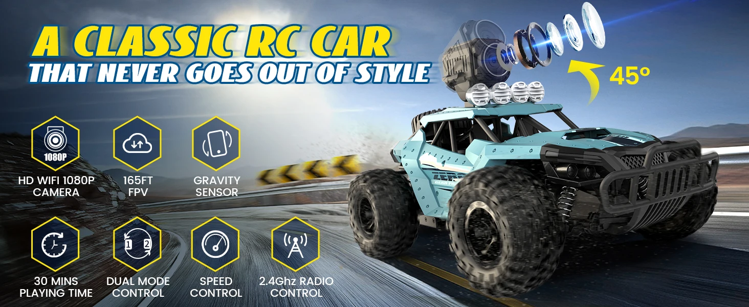 DEERC DE36W RC Car: 1080P HD FPV, 1/16 Off-Road, High-Speed Monster ...