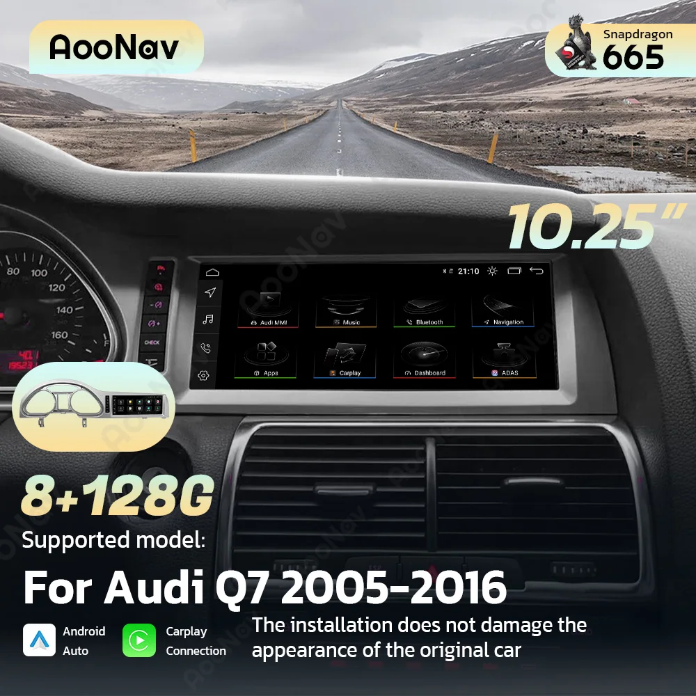 Android 12 Car Radio For Audi Q7 2005 2016 Carplay Monitors Display ...