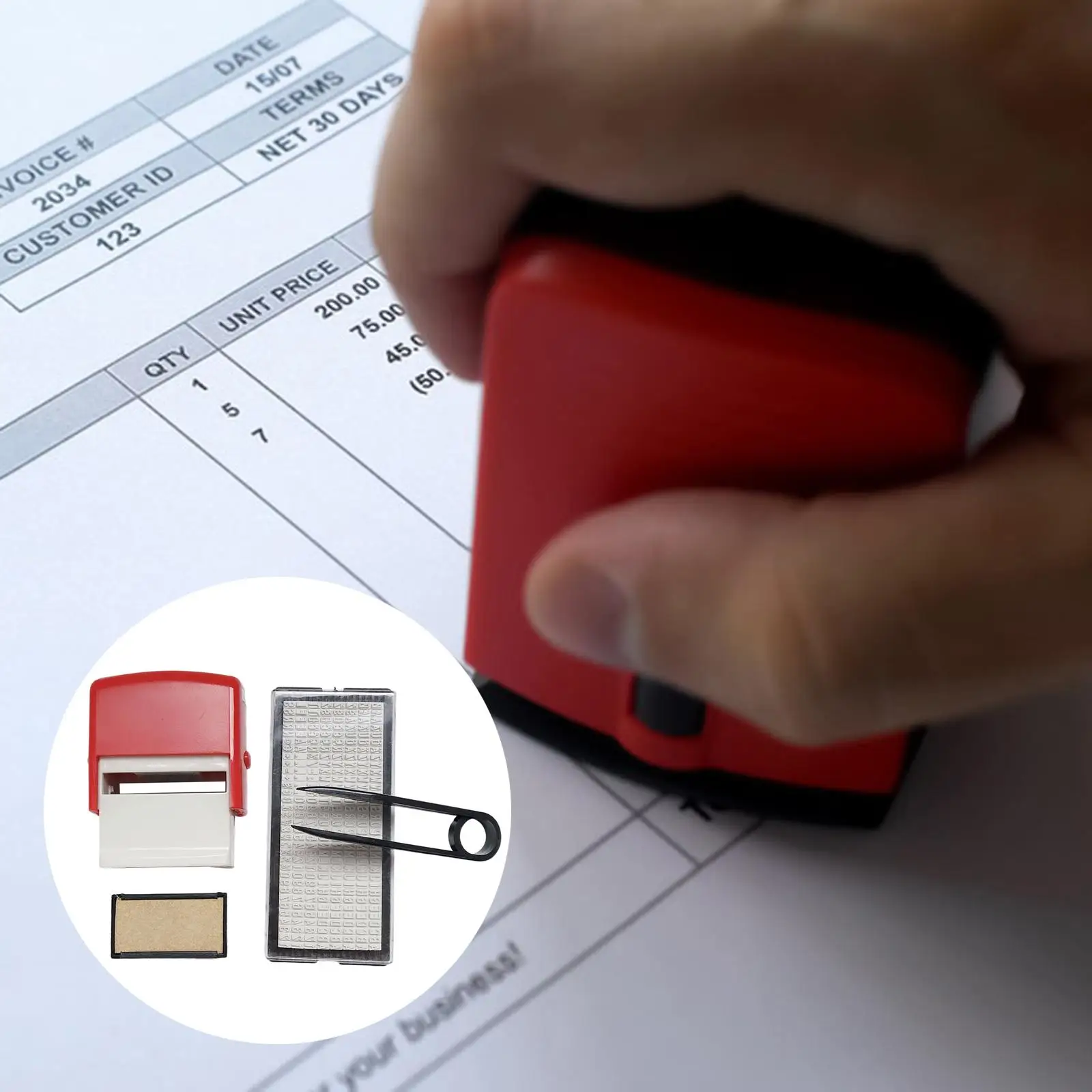 Portable-Personalised-Self-Rubber-Stamp-Set-Letter-Address-Removable ...