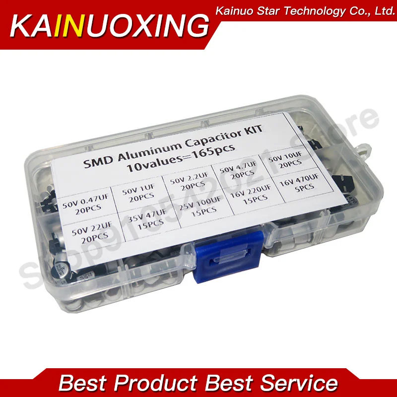 165Pcs-lot-10Values-SMD-Aluminum-Electrolytic-Capacitor-Assorted-Kit ...