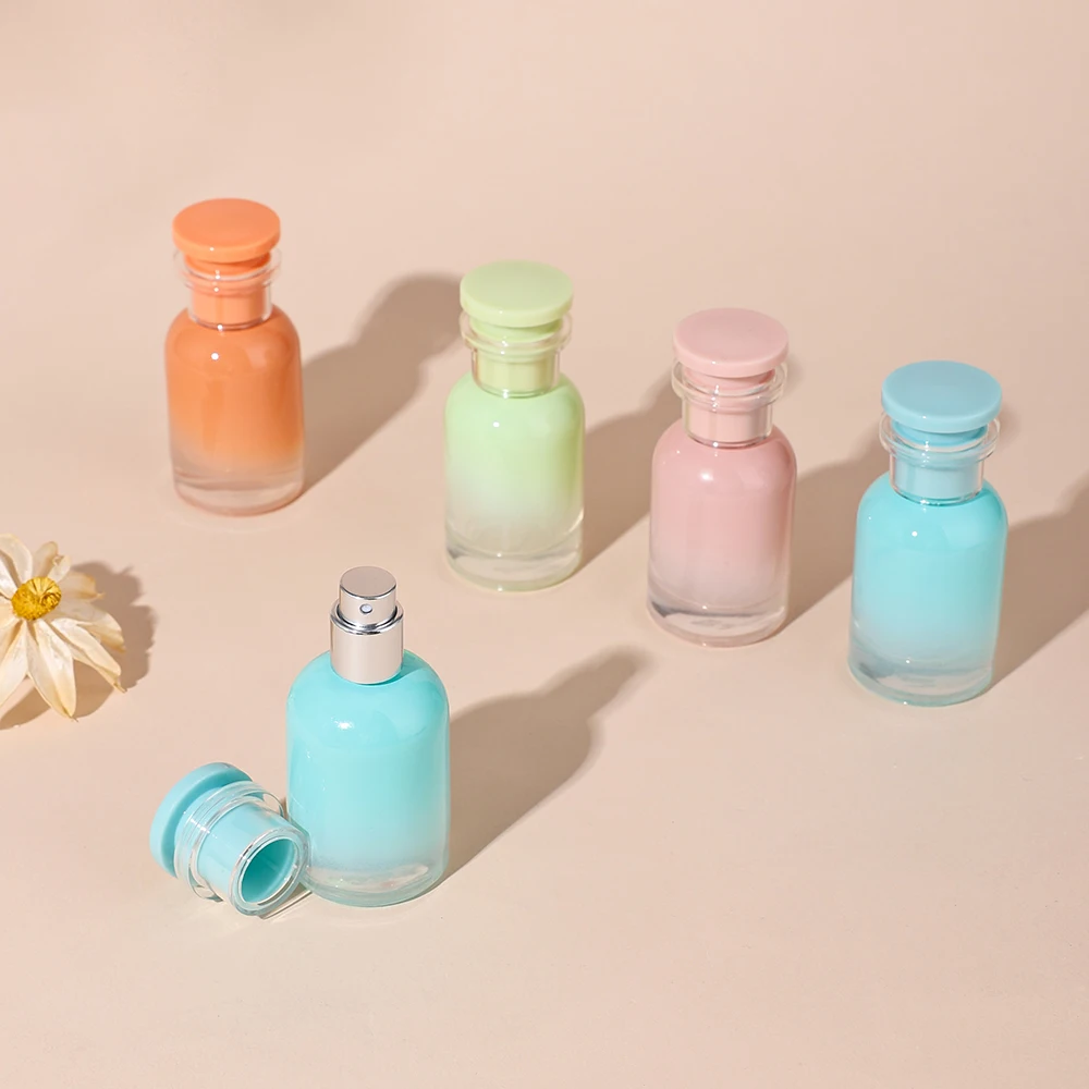 5pcs 30ml Candy Color Empty Refillable Round Perfume Bottle Glass Spray ...