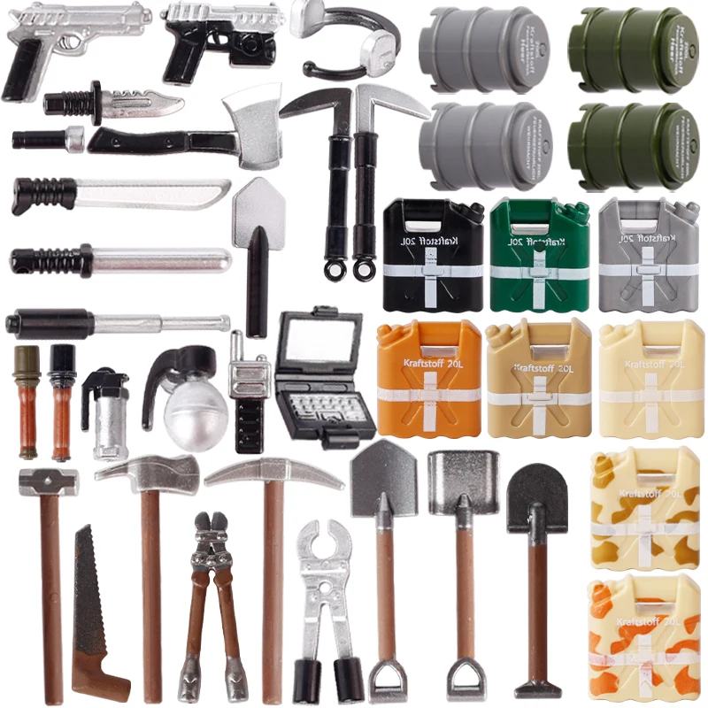 MOC City Military Accessory Building Blocks Army Soldiers Oil Drum ...