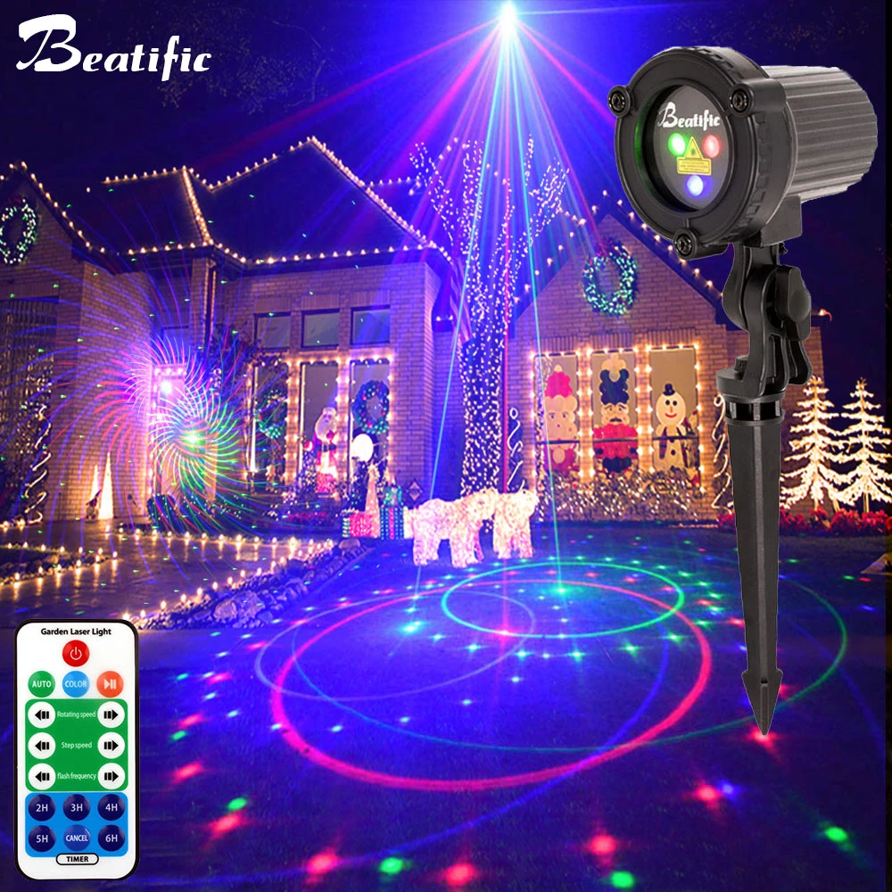 Outdoor Christmas Laser Projector New Year Street Lights for Lawn Yard ...