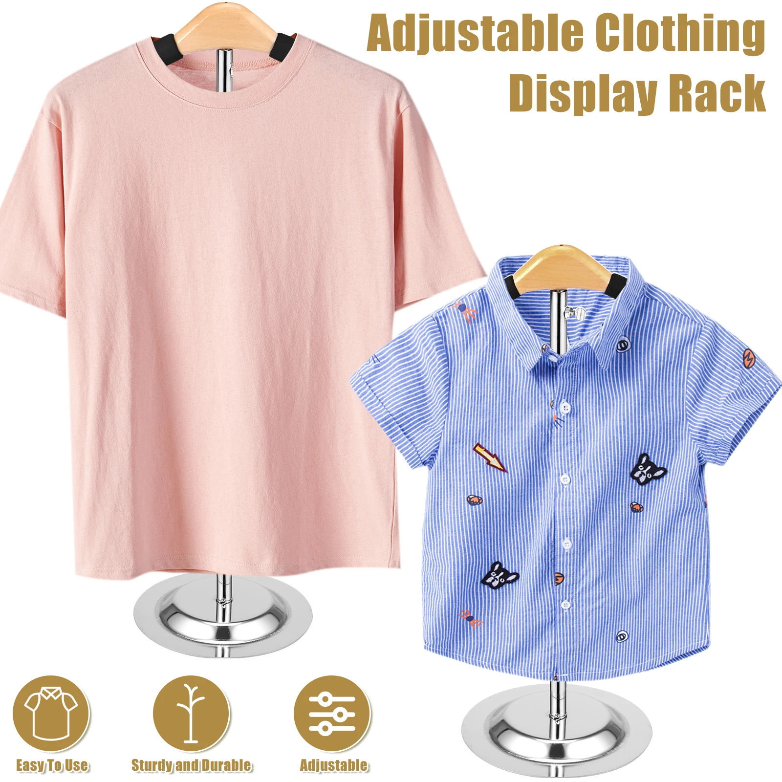 Adjustable-T-Shirt-Display-Stand-Clothing-T-bar-Adult-Shirt-Display ...