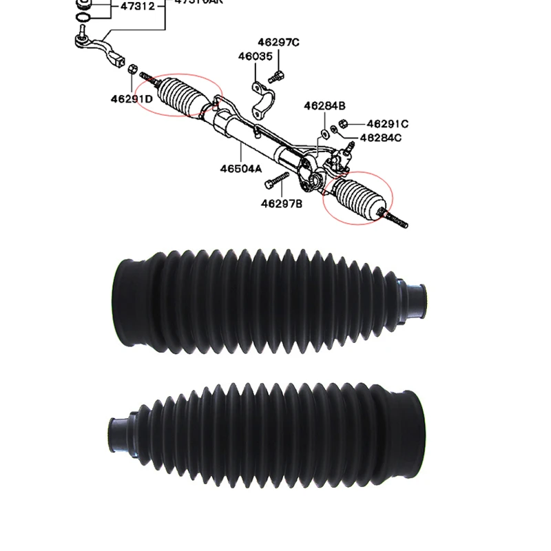 2PCS-Left-Right-Steering-Rack-Boot-Dust-Cover-For-Mitsubishi-Triton ...