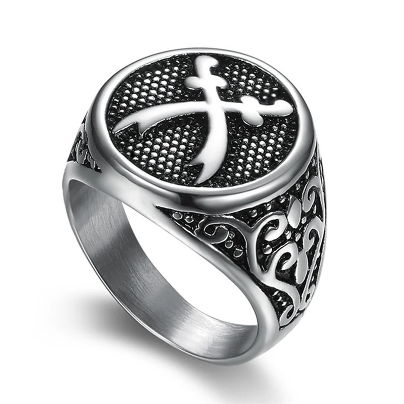 Sword Zulfakra Imam Ali Islamic Men Ring Seal Silver Color Titanium ...