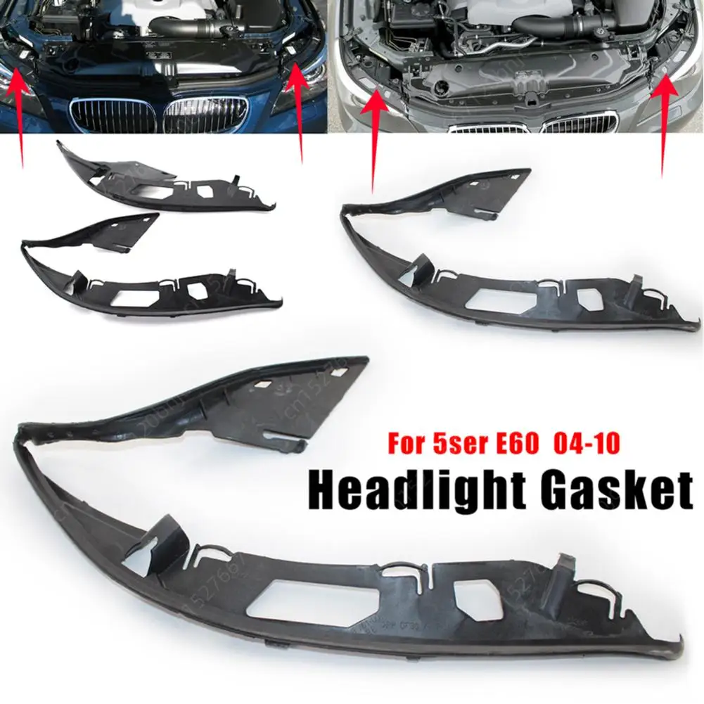 1 Pair Rubber Headlight Lens Seal Gasket Left Right Side for BMW E60 5 ...