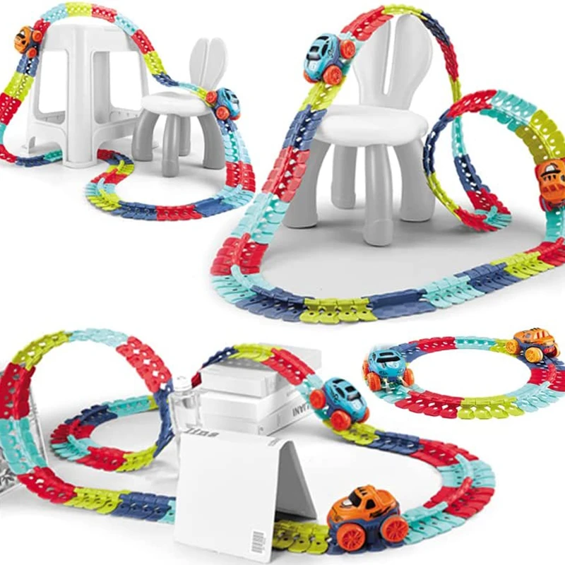 Track Cars Children Plastic | Flexible Car Tracks Kids | Car Track 2 ...