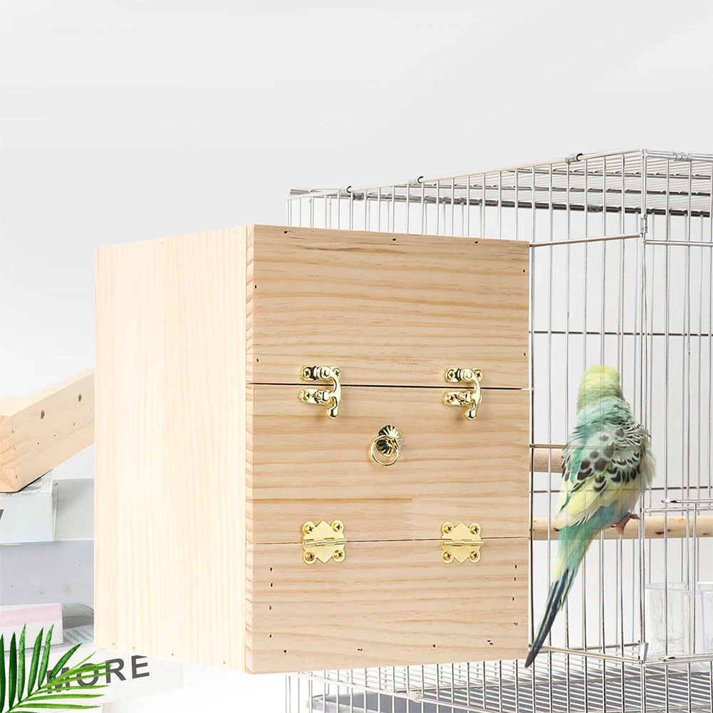 Parakeet-Nesting-Box-Bird-Nest-Breeding-Box-With-Perch-Wooden-Bird ...