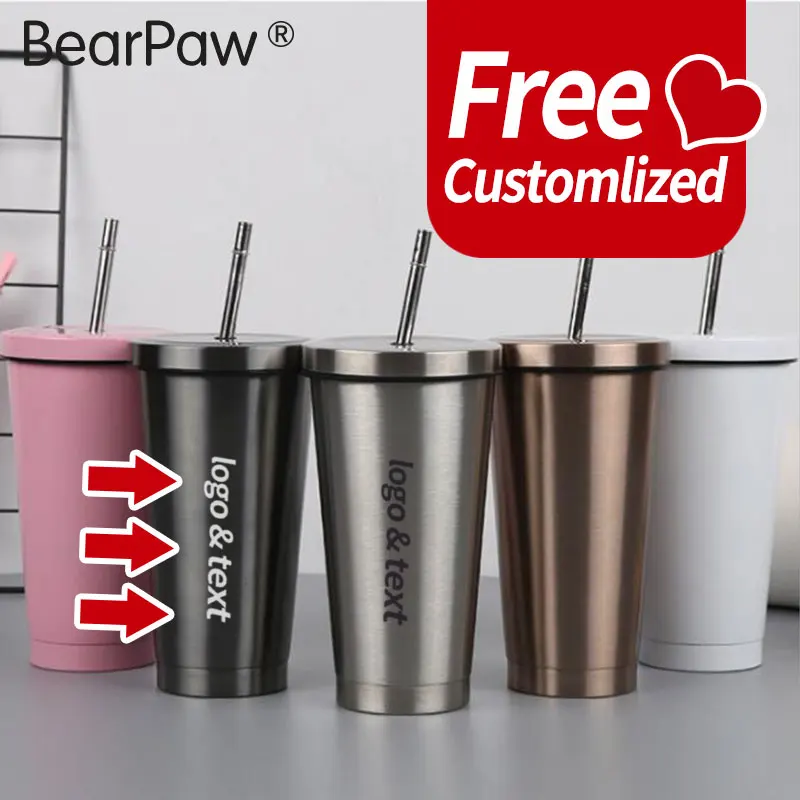 304-Stainless-Steel-Straw-Cup-Coffee-Mug-Beer-Mugs-Tea-Cup-Metal-Cup ...