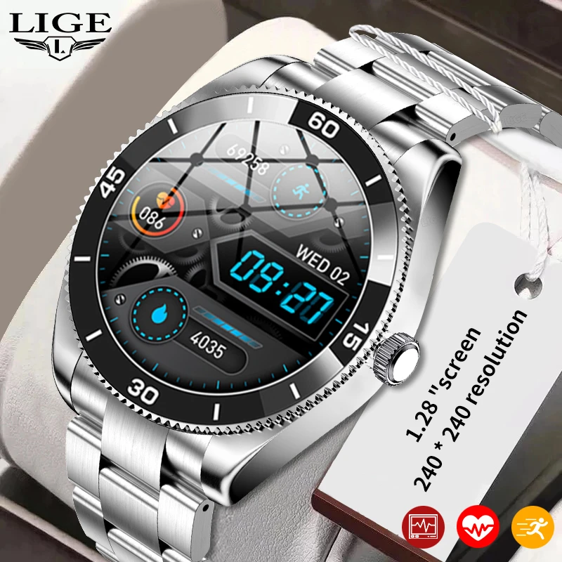 LIGE ساعة ذكية ECG دعوة تذكير ساعة تنبيه جميع متوافق passmeter صحي ...