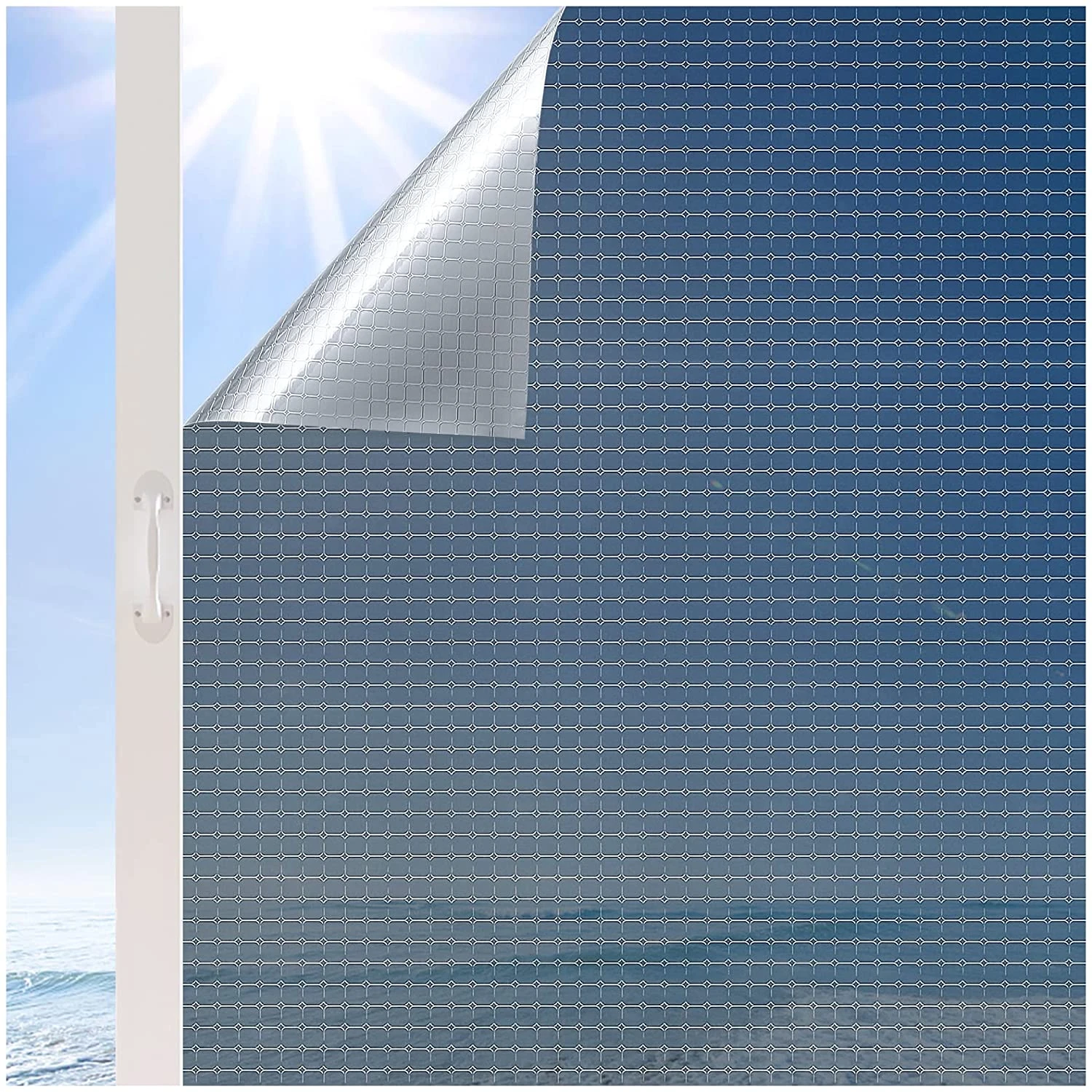 2022 New Mosaic Decorative Window Privacy Film One Way Mirror Static ...