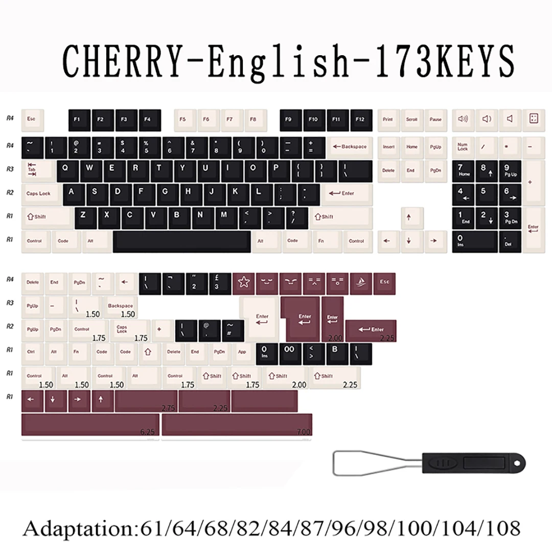 173-Keys-GMK-Keycap-Clone-8008-Rome-Cherry-Profile-Design-MX-Double ...