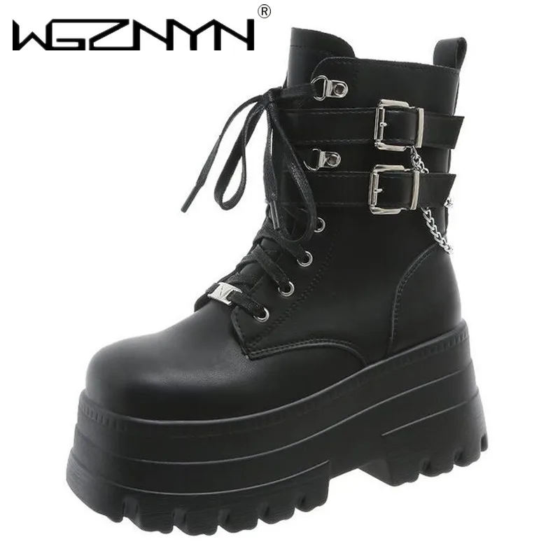 Botines-de-plataforma-g-tica-Punk-para-mujer-botas-estilo-Chelsea-Rock ...