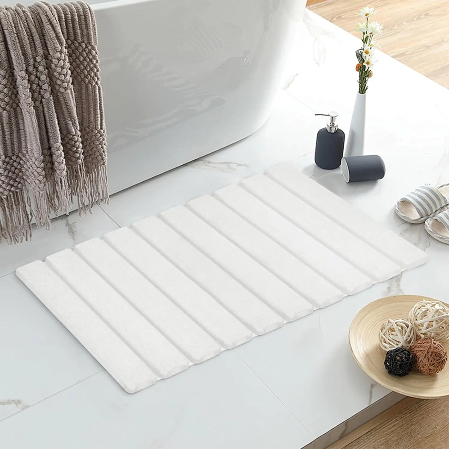 Luxury Stone Bathroom Mat Super Absorbent Diatomite Mat 100% ...