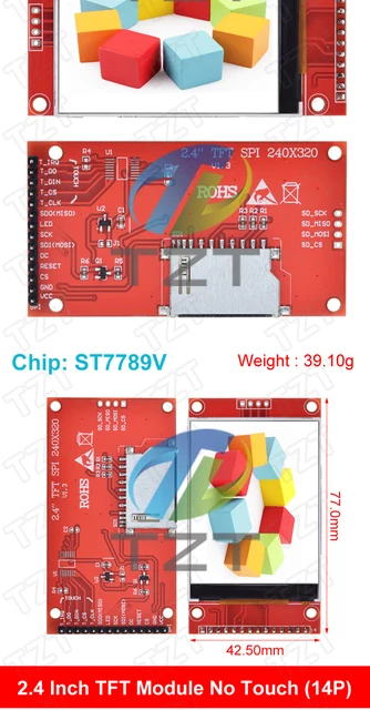 Lcd Panel 2.4" 2.4 Inch 240x320 SPI TFT LCD Serial Port Module 5V/3.3V ...