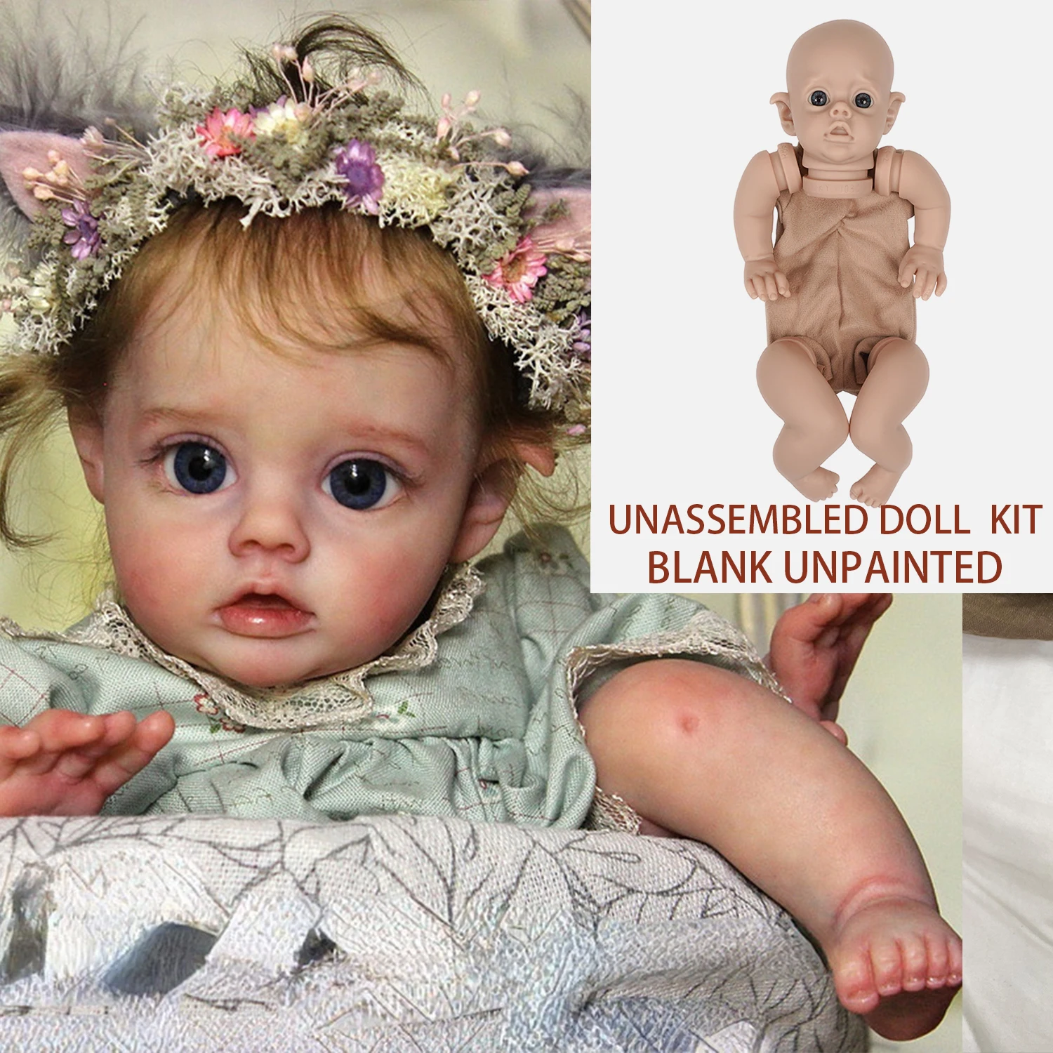 Miaio12-Inches-Reborn-Doll-Kits-Lifelike-Newborn-Flo-Mini-Elf-Vinyl-Unpainted-Unfinished-Doll ...