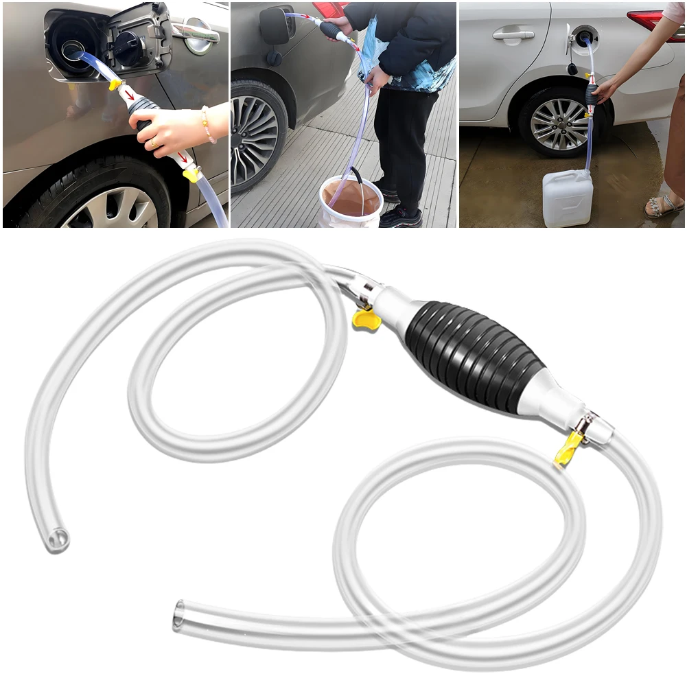 Car-Fuel-Pump-with-Hose-Oil-Water-Transfer-Pump-Portable-Manual-Car ...