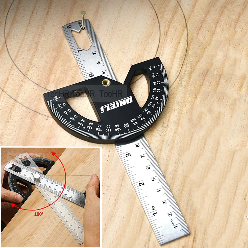 Aluminum-Alloy-Woodworking-Angle-Ruler-Edge-Marking-Gauge-Center-Finder ...