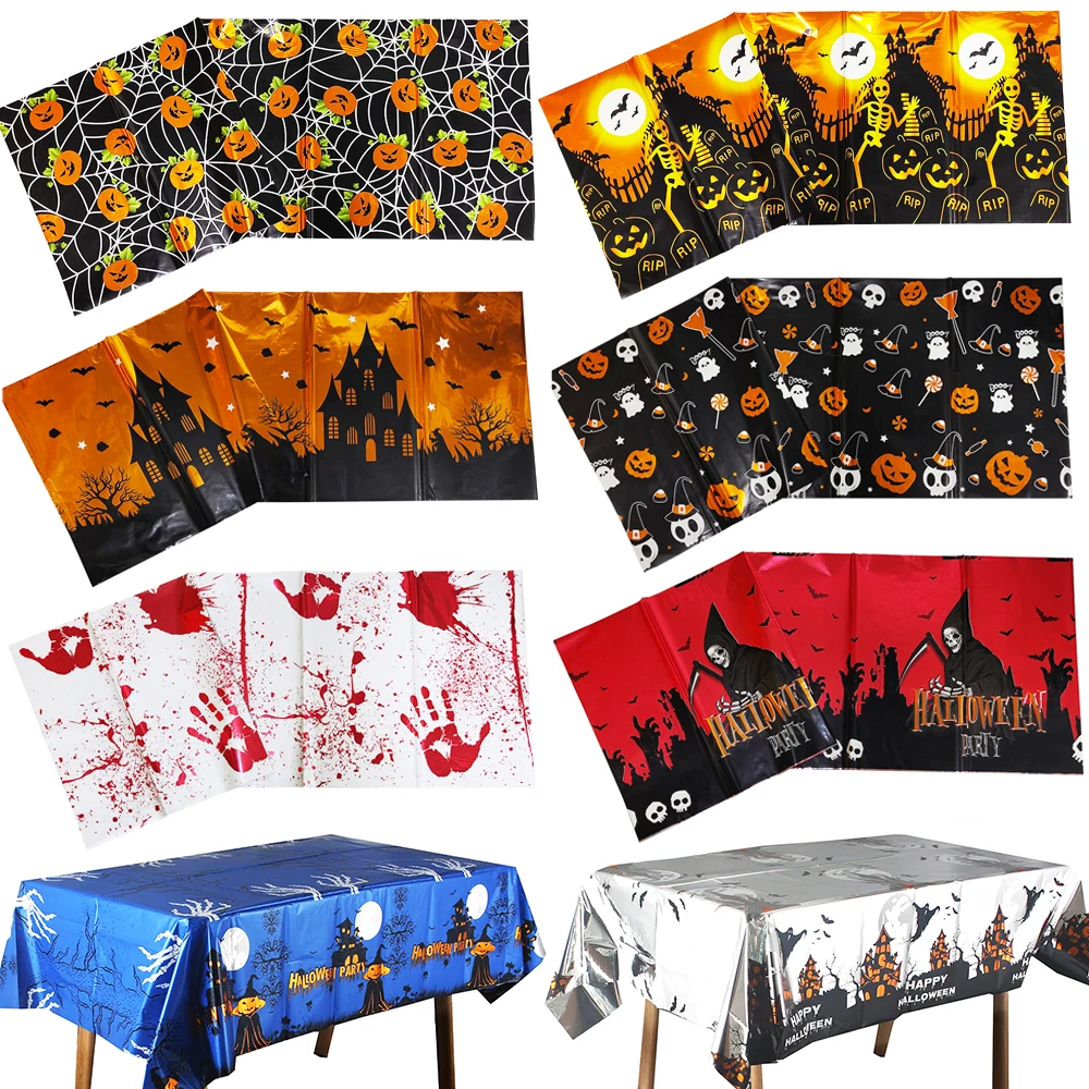 Halloween-Disposable-Tablecloths-Pumpkin-Ghost-Bat-Castle-Table-Cover ...