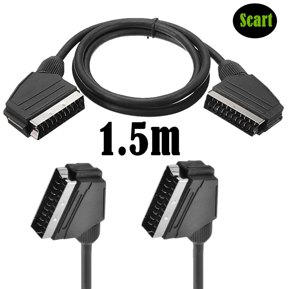 RGB-Scart-Cable-21-PIN-Scart-RGB-Cable-Male-To-Male-Data-Link-Cable ...