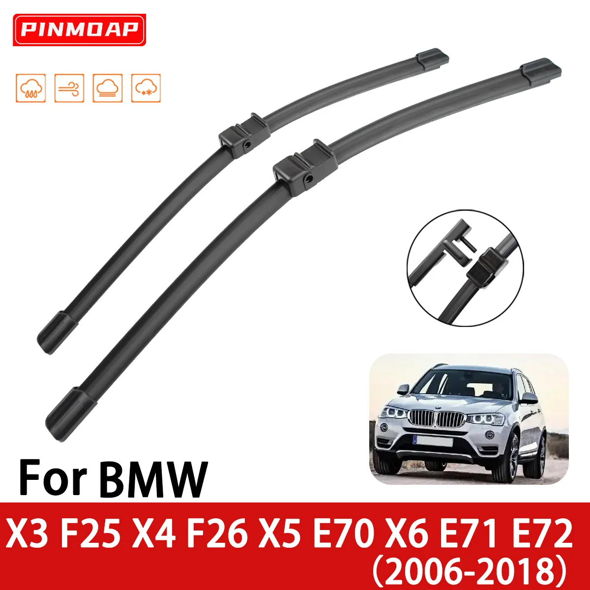 Car Wipers Rubber for BMW X3 F25 X4 F26 X5 E70 X6 E71 E72 Front Blade ...