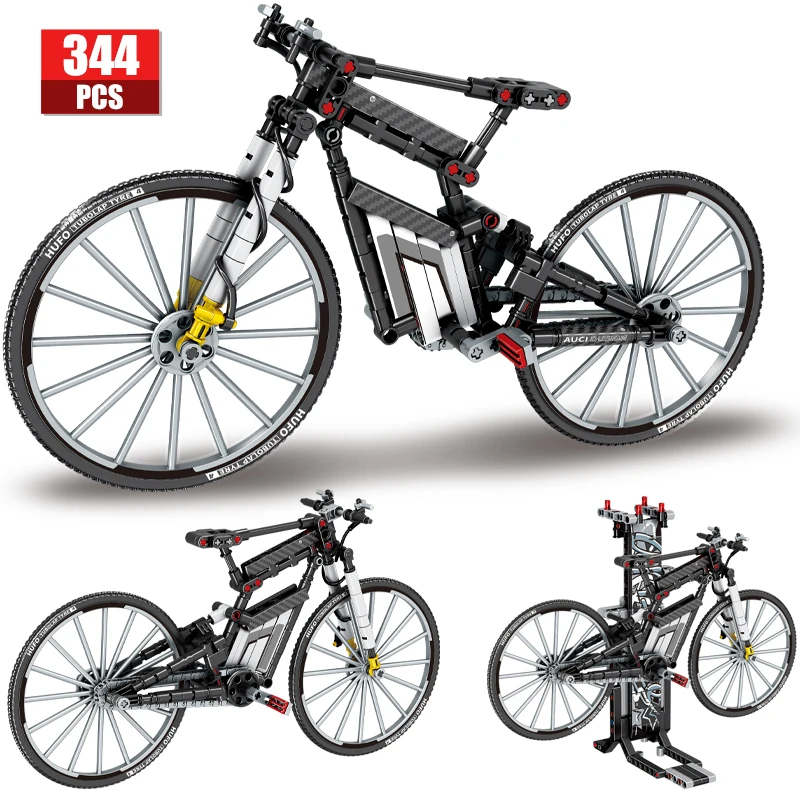 344-Pcs-Technical-Bricks-City-Bicycle-Mountain-Folding-Bike-With-Model ...