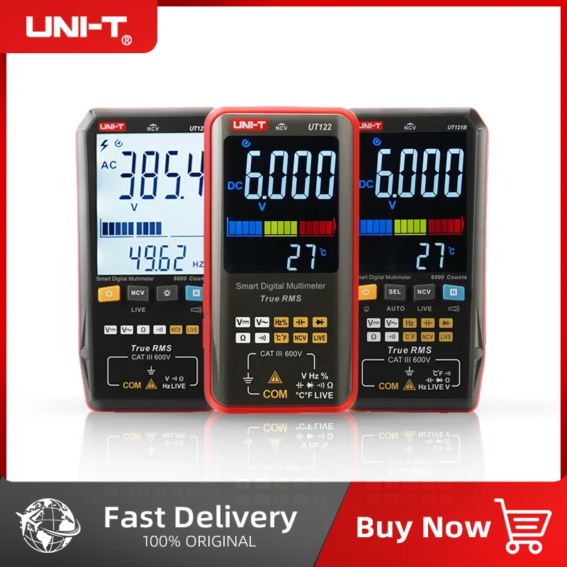 UNI-T-Smart-Digital-Multimeter-UT121A-UT121B-UT122-AC-DC-Voltage-Tester ...