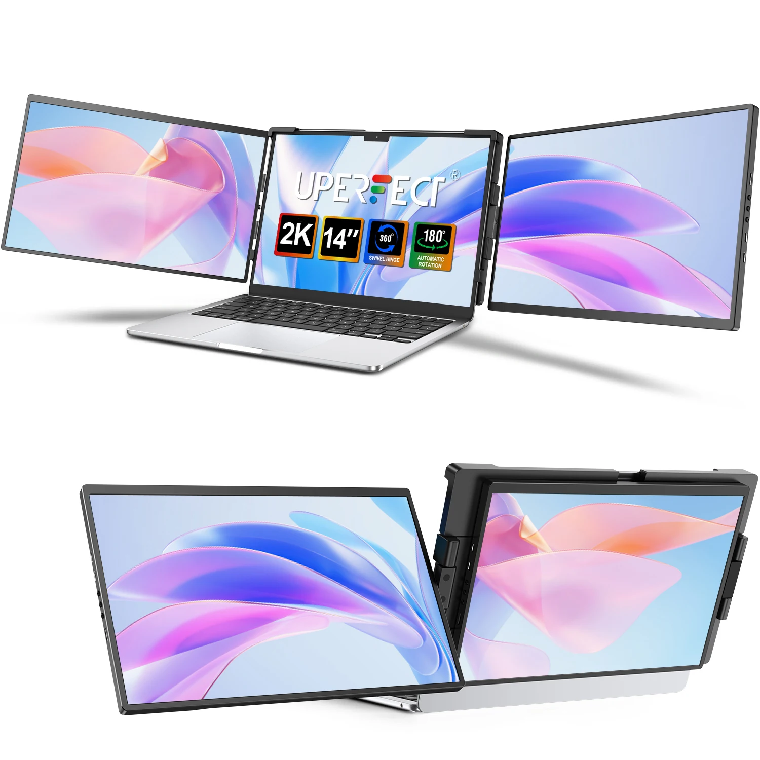 UPERFECT-first-2K-14-Tri-Screen-Laptop-Monitor-Extender-Triple-Display ...