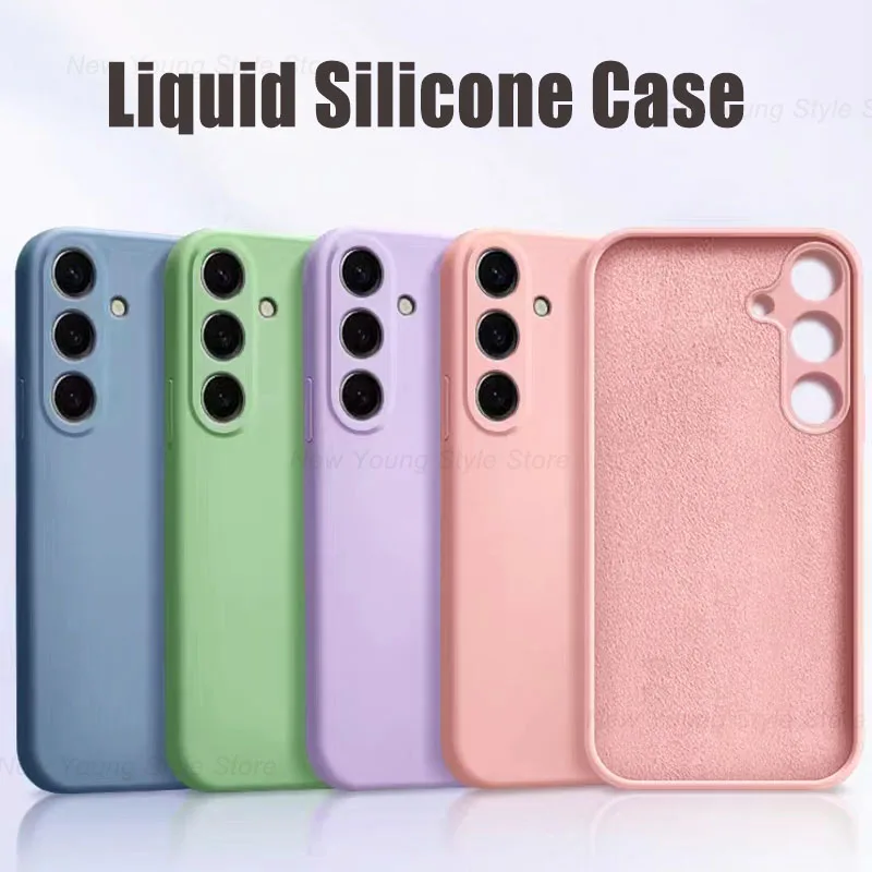 Silky-Liquid-Silicone-Cover-Case-For-Samsung-Galaxy-S24-S23-Plus-Ultra ...