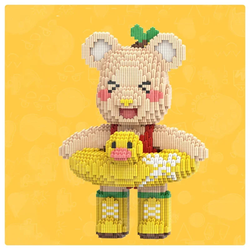 Swimming-bear-puzzle-building-blocks-parent-child-DIY-interlocking ...