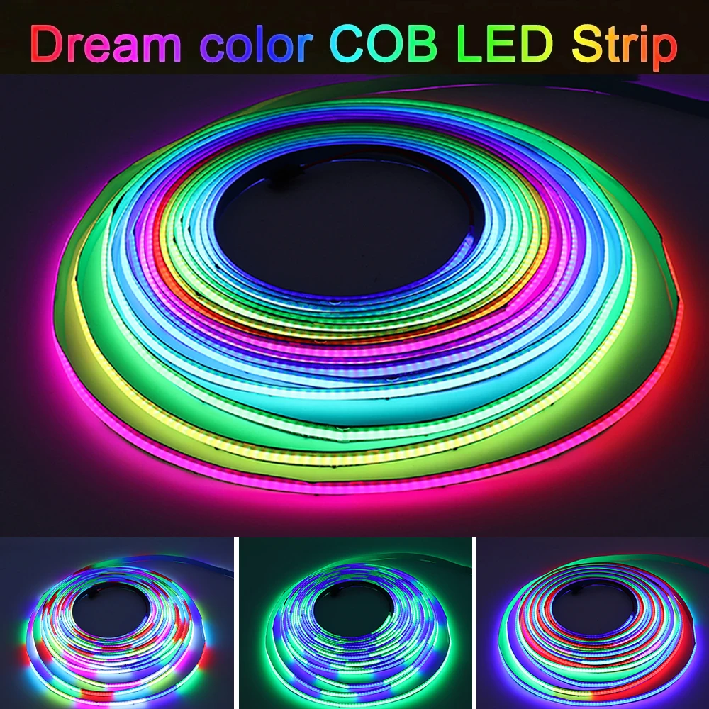 COB-Addressable-LED-Strip-Light-12V-24V-WS2811-Dream-Color-LED-Tape-5M ...