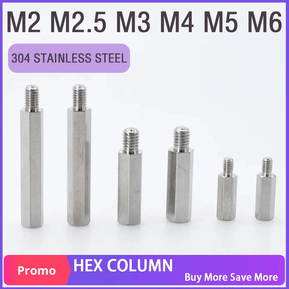 Hex-Column-304-Stainless-Steel-Pillars-Male-To-Female-Motherboard-Standoff-Board-Rack-Stud-PCB ...