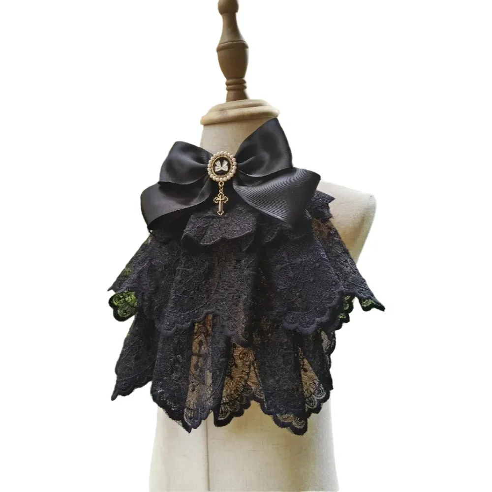 Lolita Gothic Lace tie Dark Style Killer Cross-Strap Lace Bow Tie ...