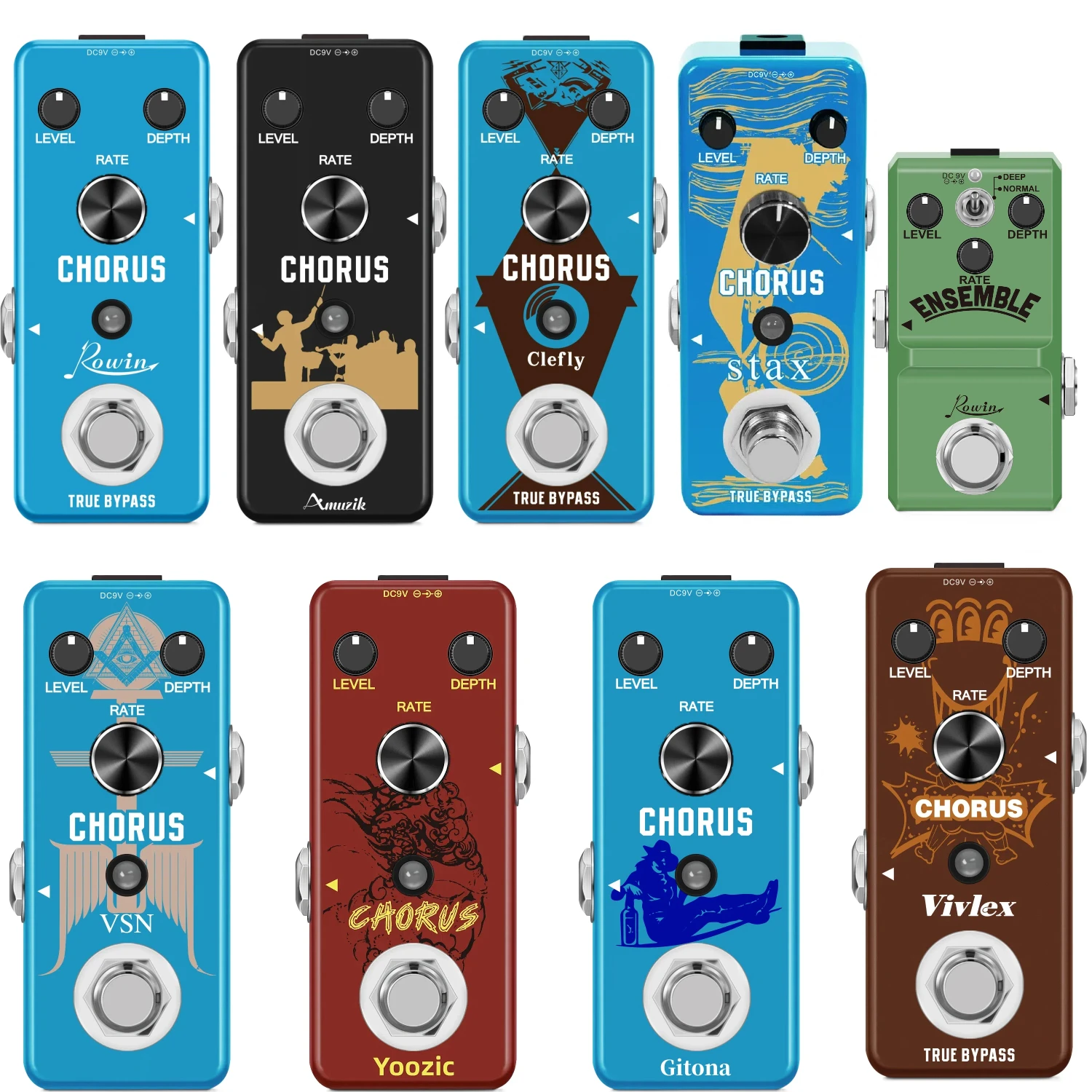 Rowin-Amuzik-VSN-Guitar-Pedal-Chorus-Effect-Analog-Pure-Ensemble-Chorus-BBD-Circuit-Jazz ...