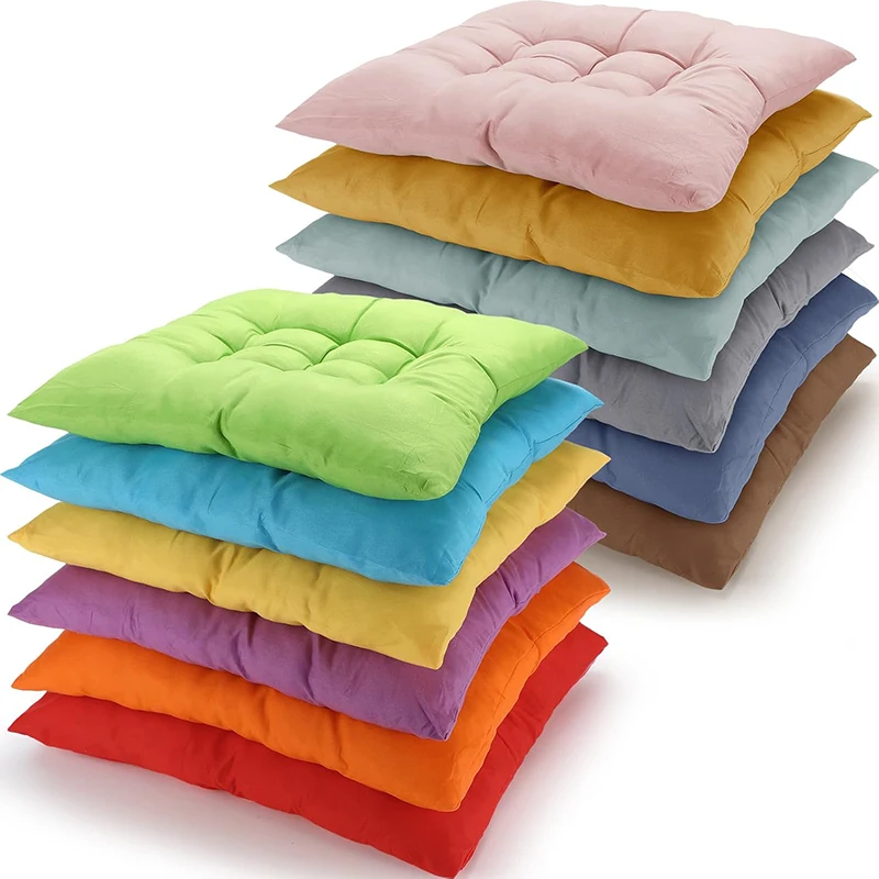 LMETJMA Chair Pads Cushions for Dining Chairs with Ties Square Floor ...