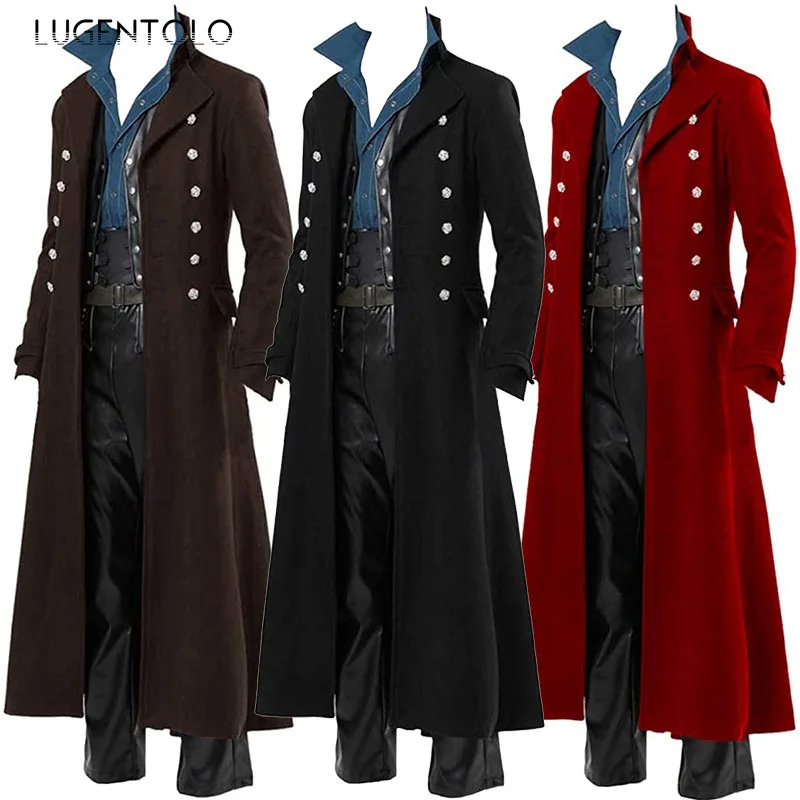 Gabardina-g-tica-Medieval-Steampunk-Retro-para-hombre-abrigo-con-doble ...