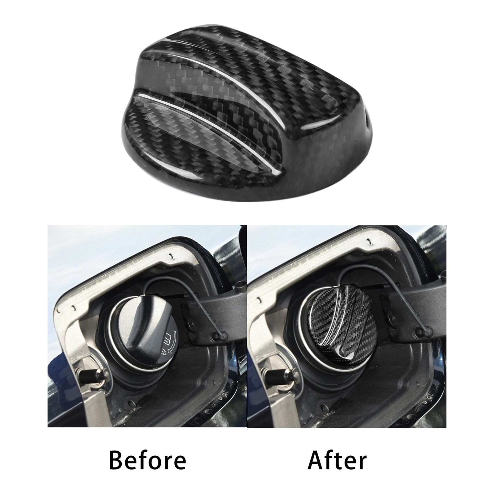 Carbon Fiber Car Fuel Tank Cap Oil Gas Cover Trim Styling for BMW ...