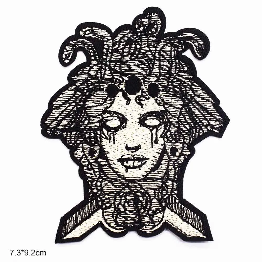 Medusa-Girl-Gang-Letters-Words-Embroidery-Punk-Clothes-Patch-For-Clothing-Iron-On-Patch-Motif ...
