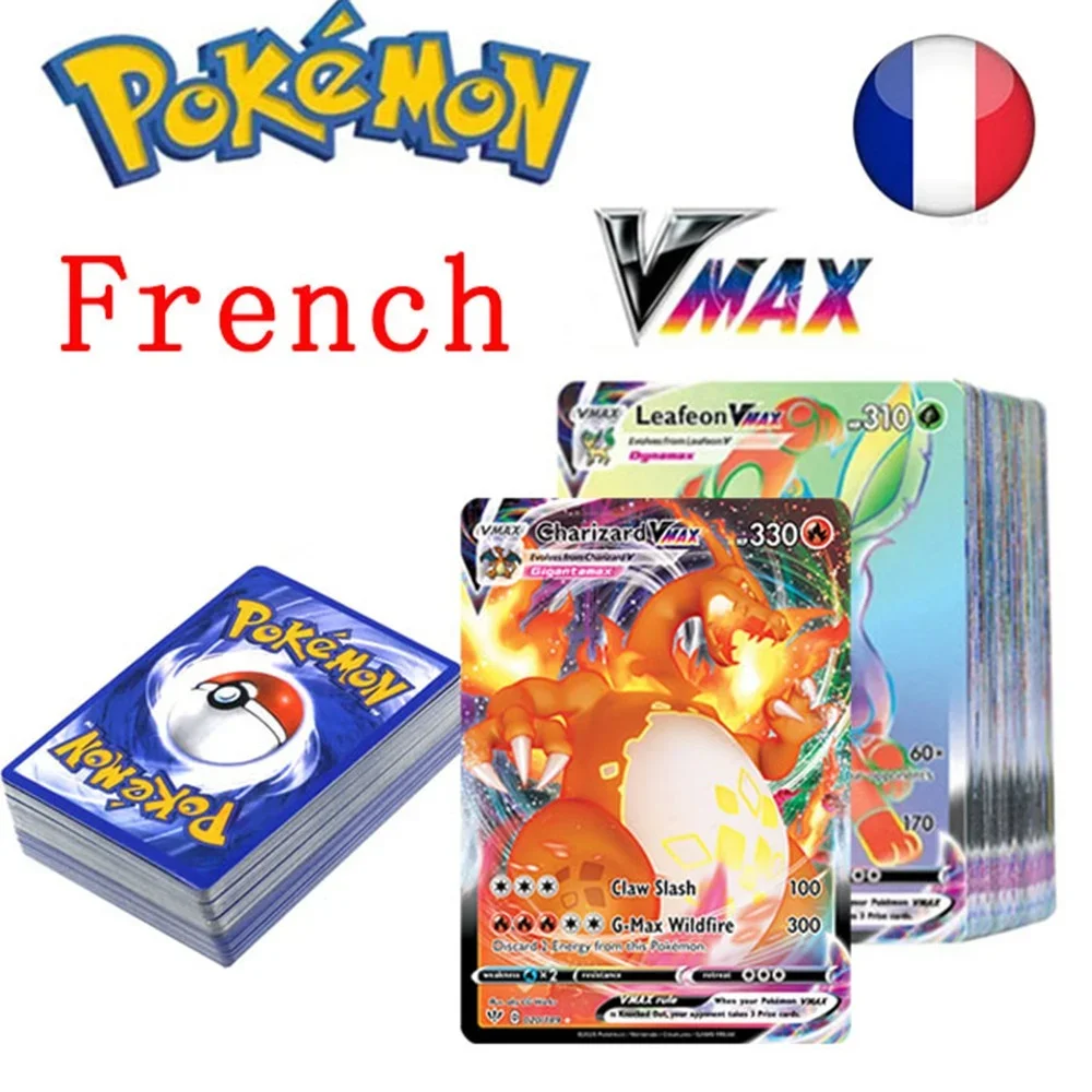 20-100pcs Cards GX Tag Team Vmax Mega Shining French Game Battle Carte ...