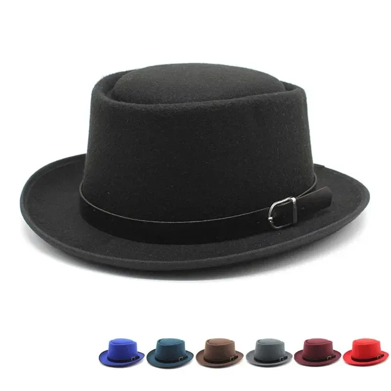 New-European-Style-Men-s-Women-s-Wool-Felt-Hat-Casual-Round-Top-Hat ...