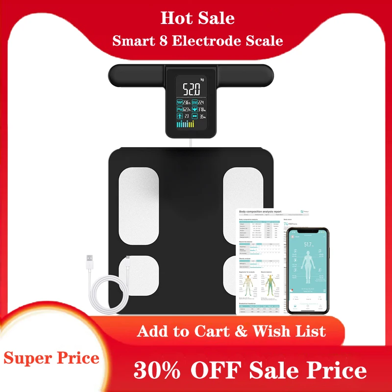 Balança de peso corporal Smart 8 Eletrodos 2023 Nova balança de ...