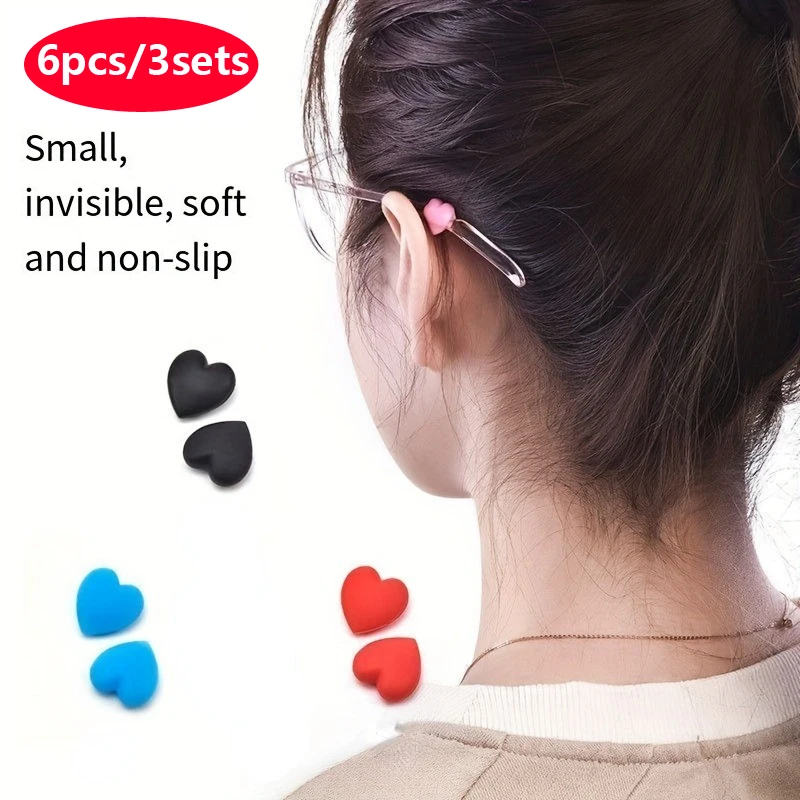 6pcs-3sets-Love-Silicone-Glasses-Retainer-Glasses-Ear-Clip-Ear-Hook-Non ...