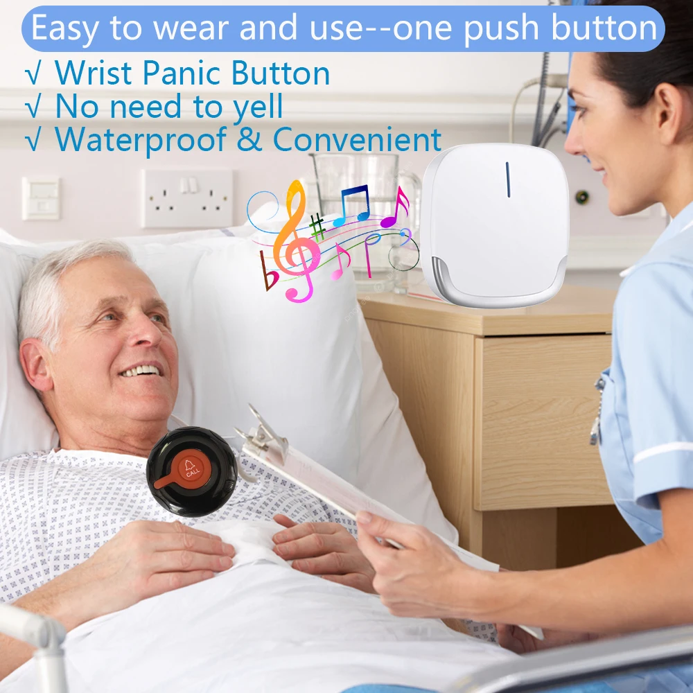 JINGLE BELLS Caregiver Pager Wireless Nurse Call Alert System Receiver ...